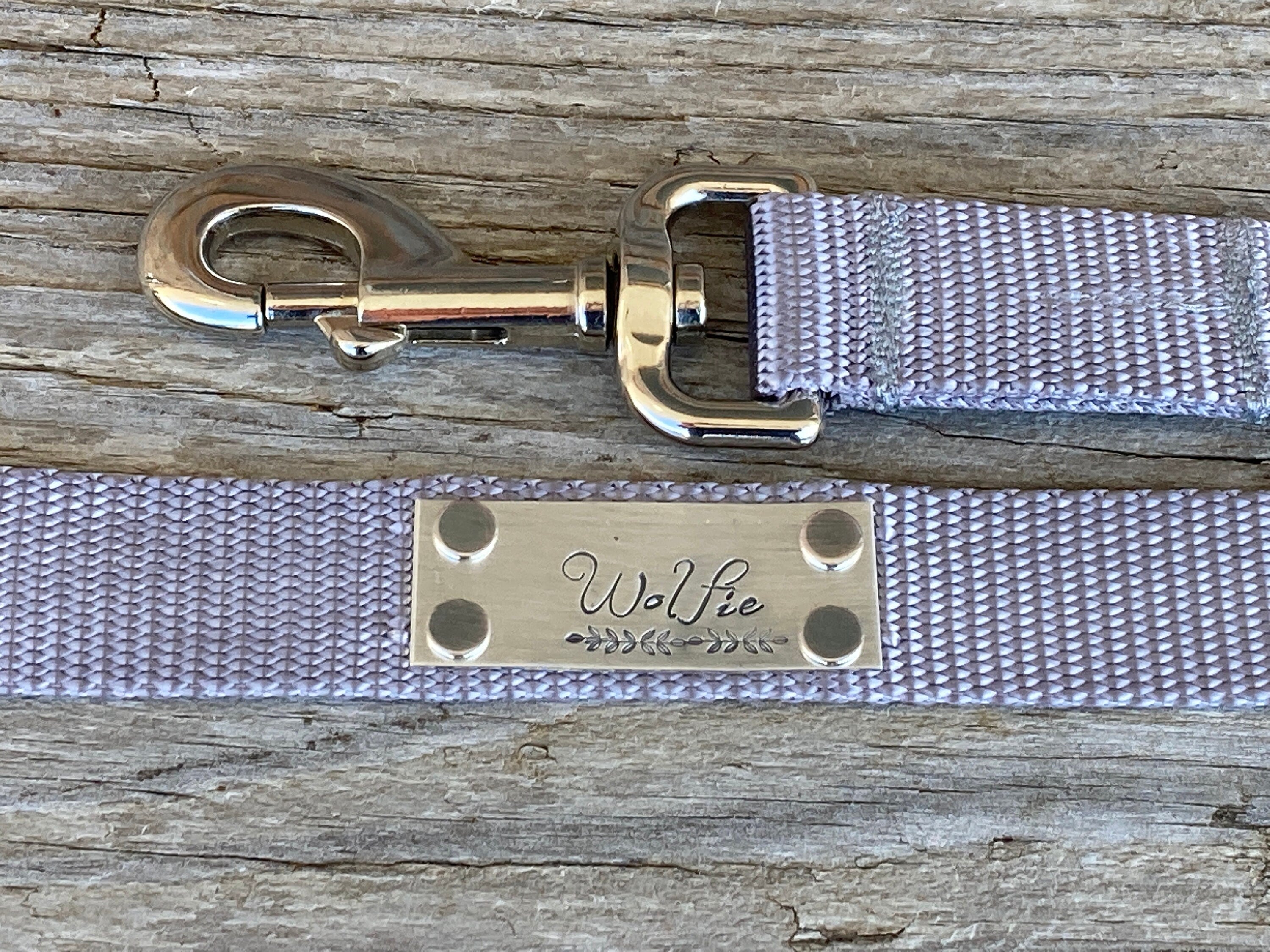 Personalized Dog Puppy Leash 1" Wide Fancy Script Font Nylon Strong Ny ...